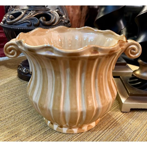 Accents | Vintage Ceramic Vase With Ribbed Finish | Poshmark